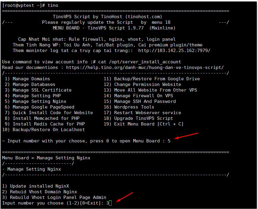 Rebuild Vhost Login Panel Page Admin – Cập nhật lại các Vhost nginx cho trang admin và core ...